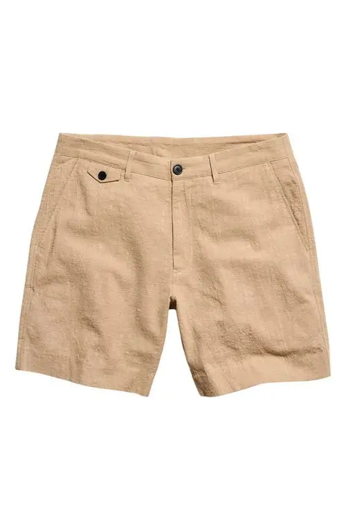 Billy Reid Moore Slub Cotton Shorts - Khaki