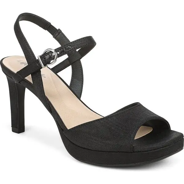 LIFESTRIDE Gwendolyn Ankle Strap Platform Sandal - Black