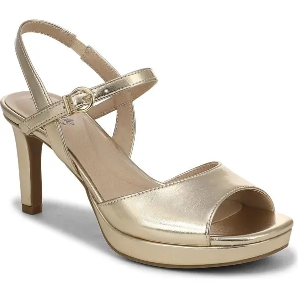 LIFESTRIDE Gwendolyn Ankle Strap Platform Sandal - Gold