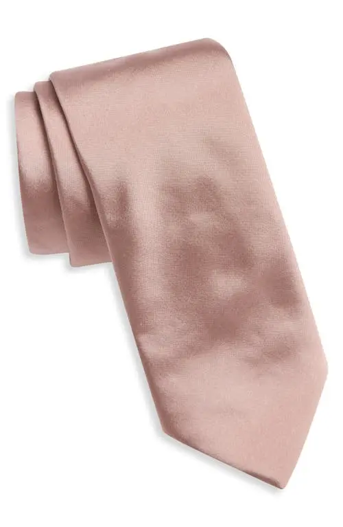 BOSS Solid Silk Blend Neck Tie - Light/pastel Pink