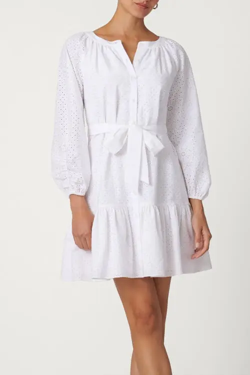 Shoshanna Classic Cotton Eyelet Andi Dress