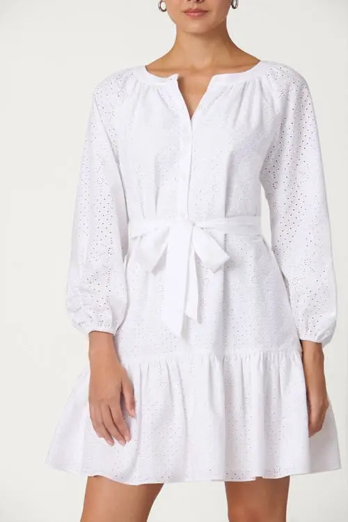 Shoshanna Classic Cotton Eyelet Andi Dress