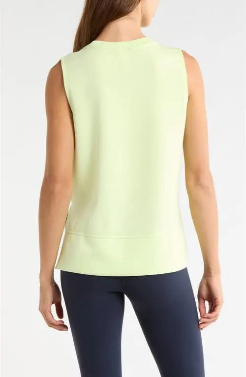 Spanx Lightweight Crewneck Tank With High-low Hem - Zest
