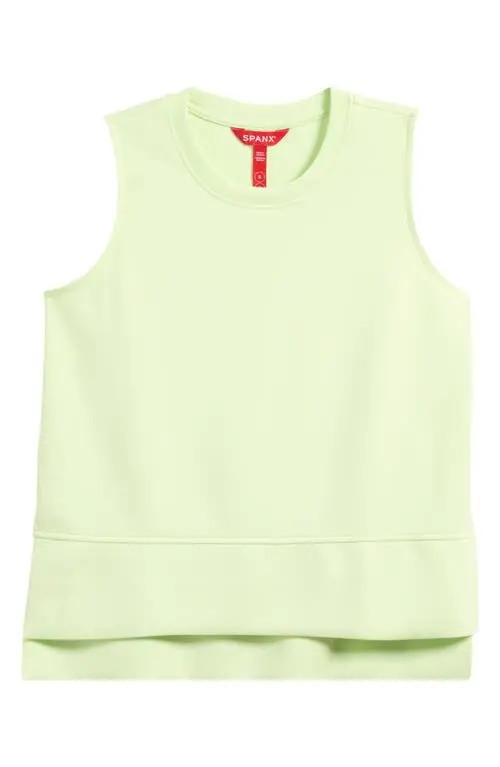 Spanx Lightweight Crewneck Tank With High-low Hem - Zest