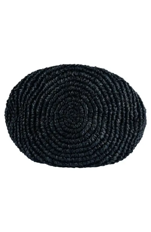 JELAVU Hamptons Raffia Tote - Black