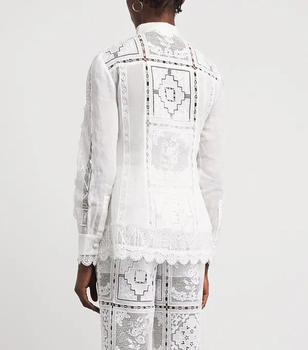 Zimmermann Ramie Lace Aster Blouse - Ivory