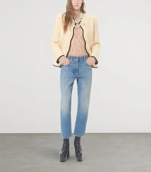 Valentino Garavani Cropped Straight Leg Jeans