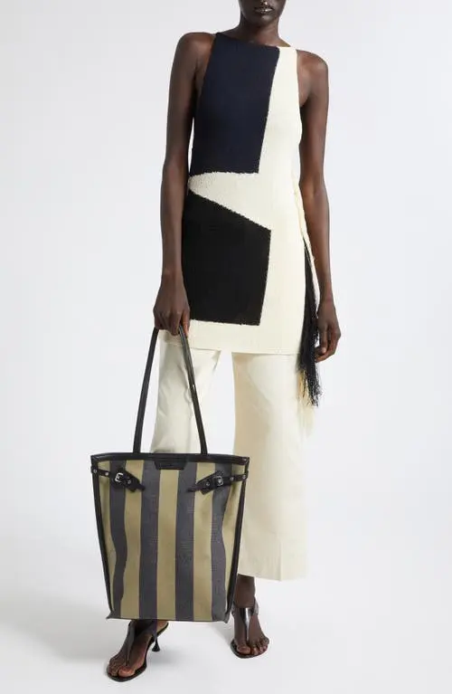 Proenza Schouler Belted Cotton Drill Crop Straight Leg Pants - Marzipan