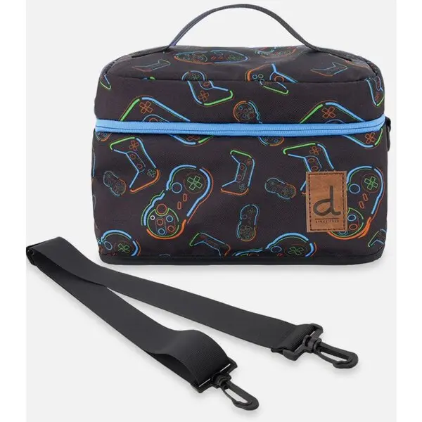 DEUX PAR DEUX Controller Print Insulated Lunch Box - Black Printed Controller
