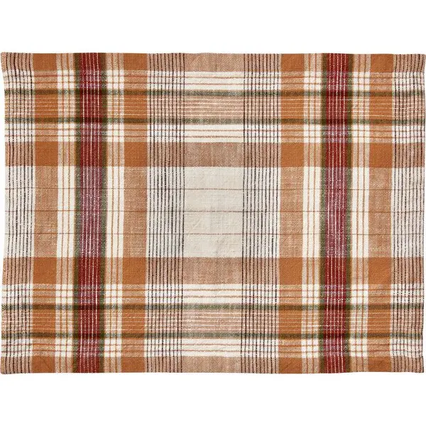 TAG Eva Plaid Cotton Placemat Set For Fall Harvest Multicolor - Orange