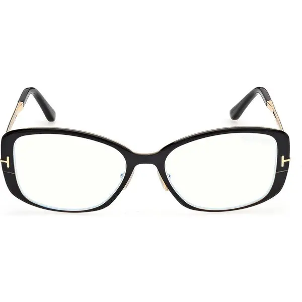 TOM FORD Rectangular Eyeglasses - Shiny Black Enamel/gold