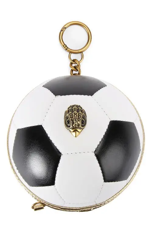 Kurt Geiger Soccer Ball Bag Charm - White/black