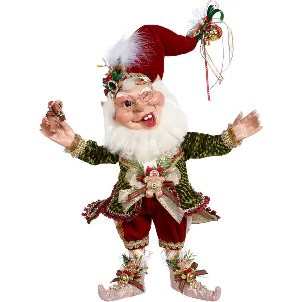 MARK ROBERTS Cookies And Milk Elf - Red