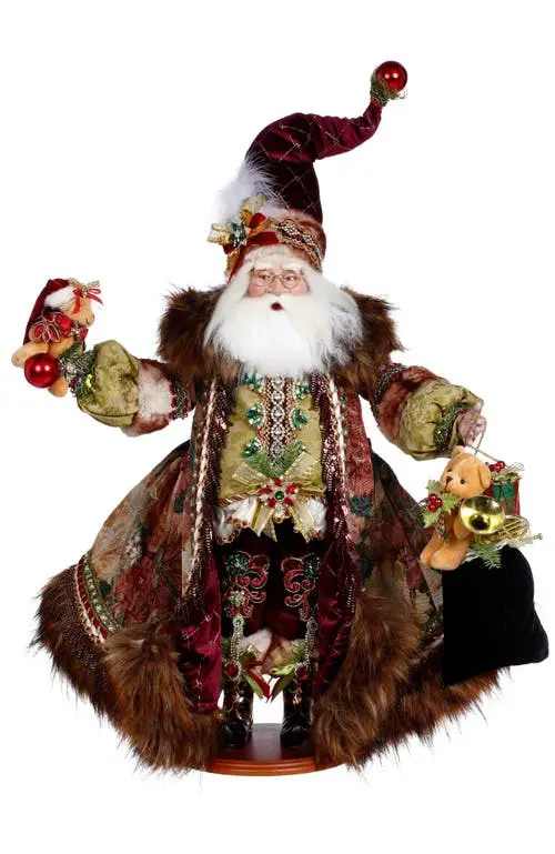 MARK ROBERTS Teddy Bear Santa - Deep Red
