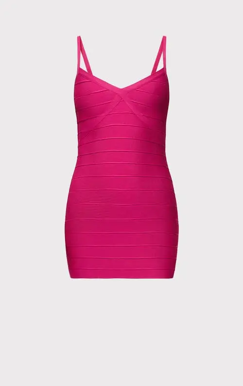 Herve Leger After Party Bandage Mini Dress - Punch