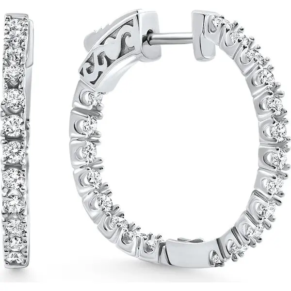 BLISS DIAMOND 2ct Lab-grown Diamond Hoop Earrings In Sterling - Silver
