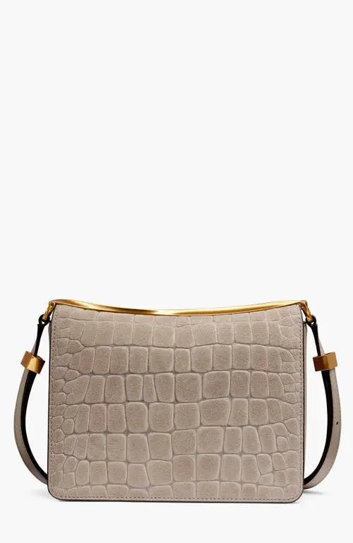 Donna Karan New York Jericho Croc-effect Suede Shoulder Bag