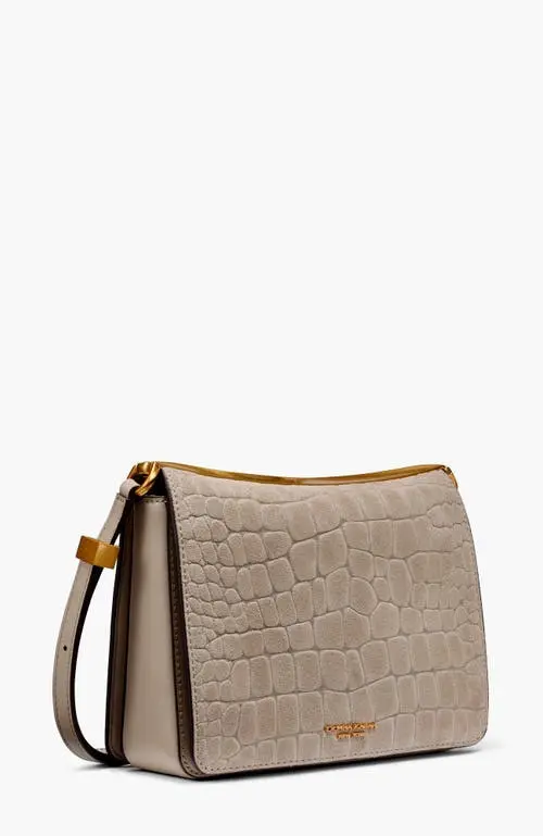 Donna Karan New York Jericho Croc-effect Suede Shoulder Bag