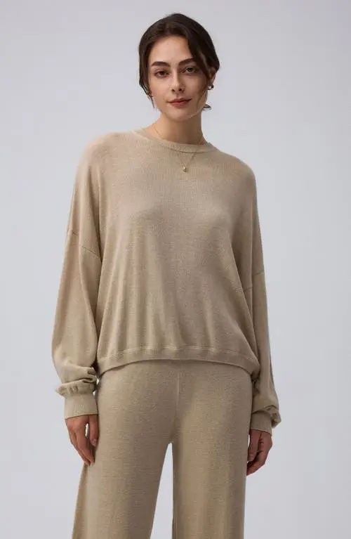 JUANA Nilo Knitted Crewneck In Merino Wool, Silk, And Hemp - Beige