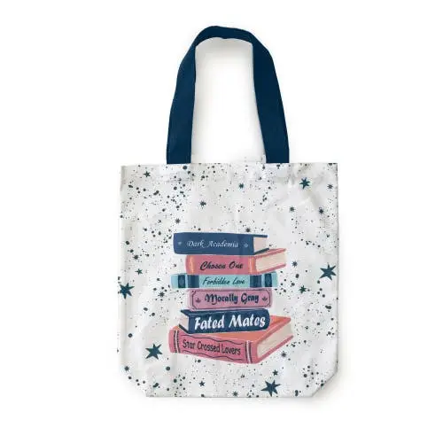 JOLLITY & CO Romantasy Books Themed Canvas Tote