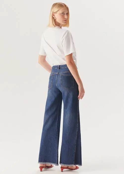 EXQUISE Wide Leg Denim Pants