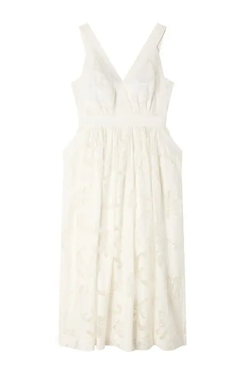 Sandro Openwork Floral Cotton Maxi Dress