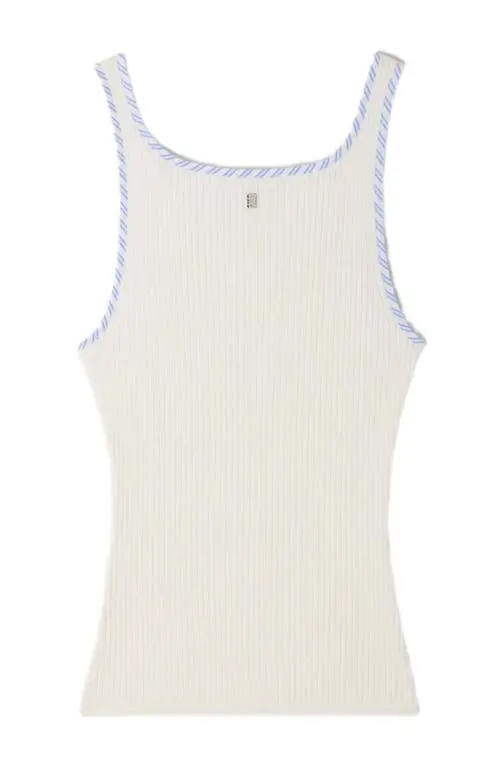 Sandro Ribbed Knit Vest Top With Striped Trim