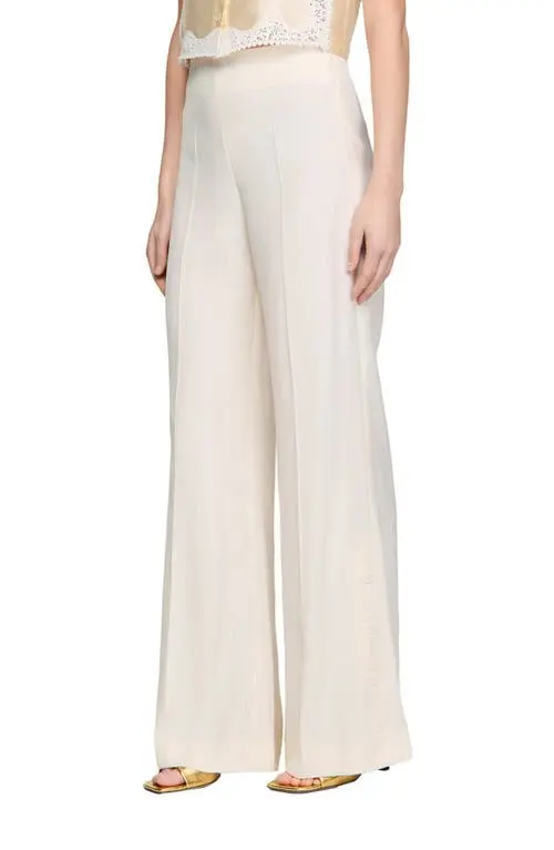 Sandro Buttoned Slit Wide-leg Trousers
