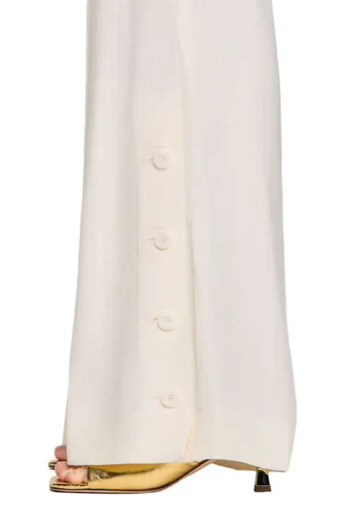 Sandro Buttoned Slit Wide-leg Trousers