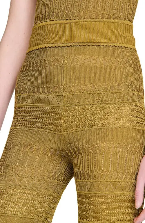 Sandro Pointelle Knit Flared Trousers