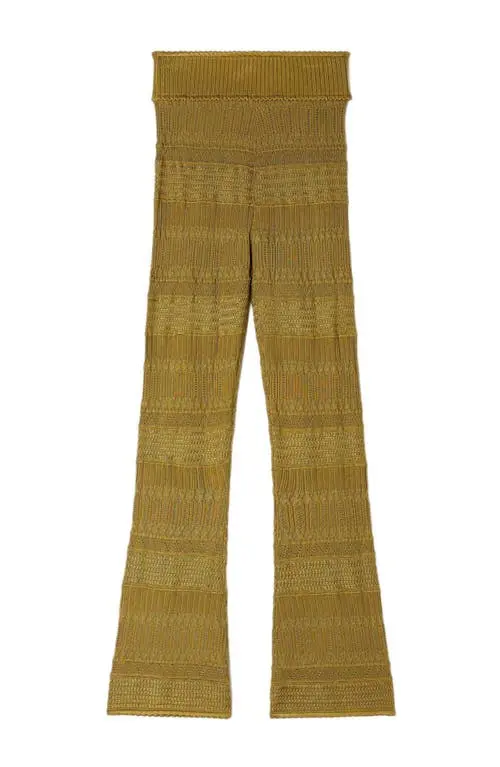 Sandro Pointelle Knit Flared Trousers