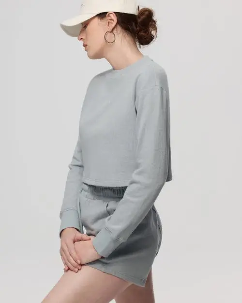 JUANA Off Hours Natural Crewneck Sweater - Light Blue