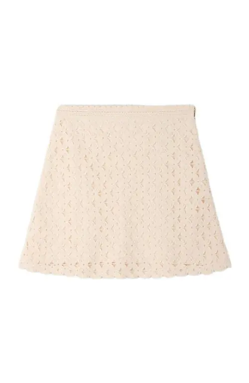 Sandro Beaded Crochet Knit Skirt
