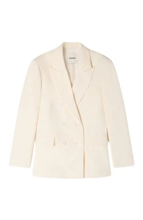 Sandro Double-breasted Tailored Jacket - Ecru