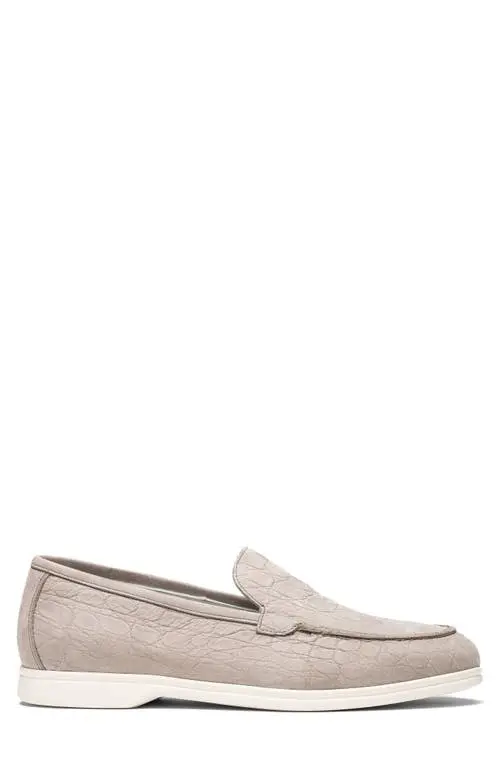 ZELLI ITALIA Croc-embossed Leather Loafers - Bone