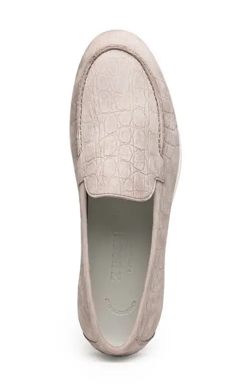 ZELLI ITALIA Croc-embossed Leather Loafers - Bone