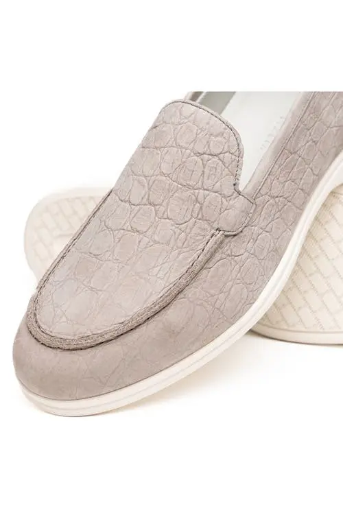 ZELLI ITALIA Croc-embossed Leather Loafers - Bone
