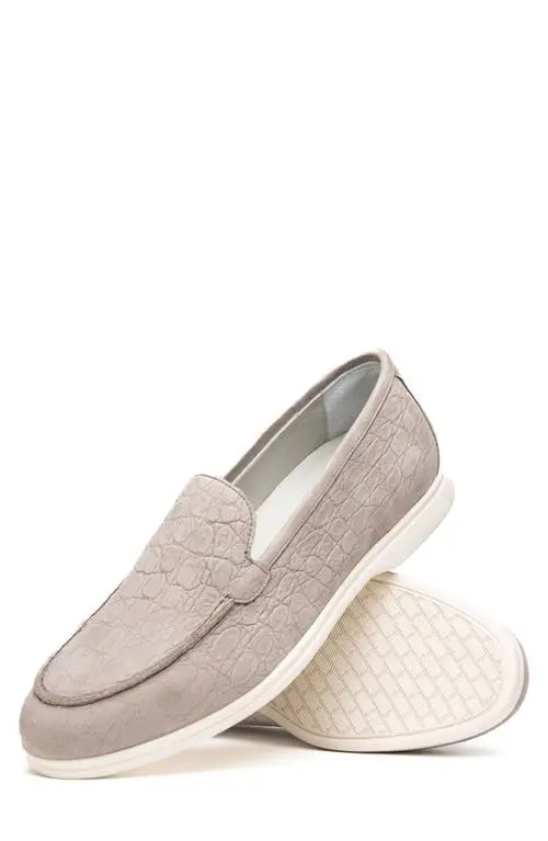 ZELLI ITALIA Croc-embossed Leather Loafers - Bone