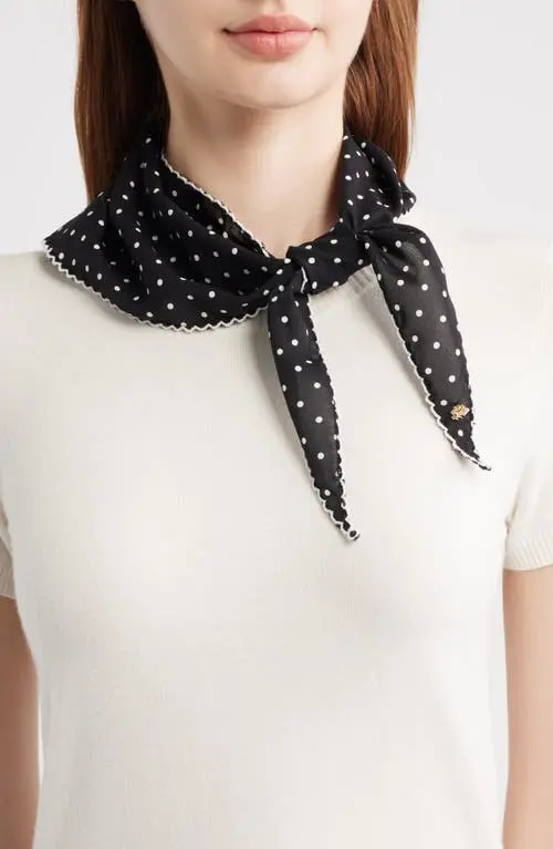 Lele Sadoughi Picot Trim Triangle Scarf - Jet Dot