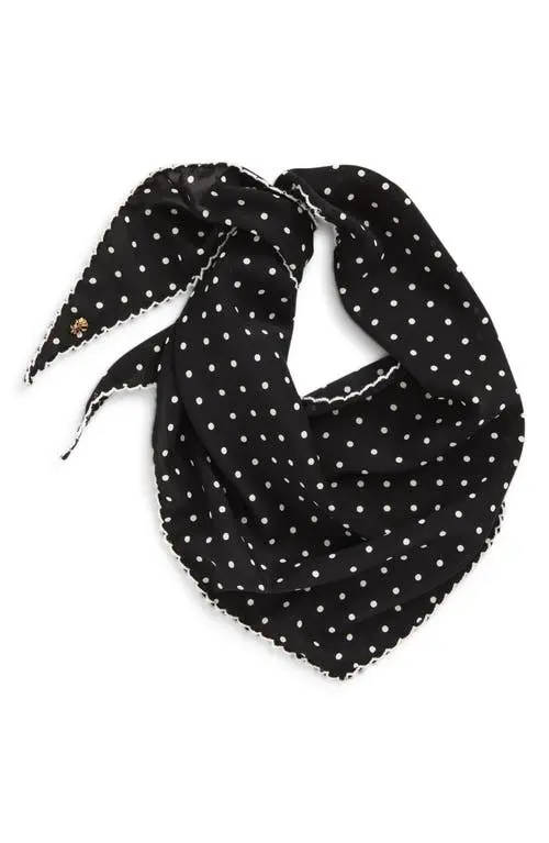 Lele Sadoughi Picot Trim Triangle Scarf - Jet Dot
