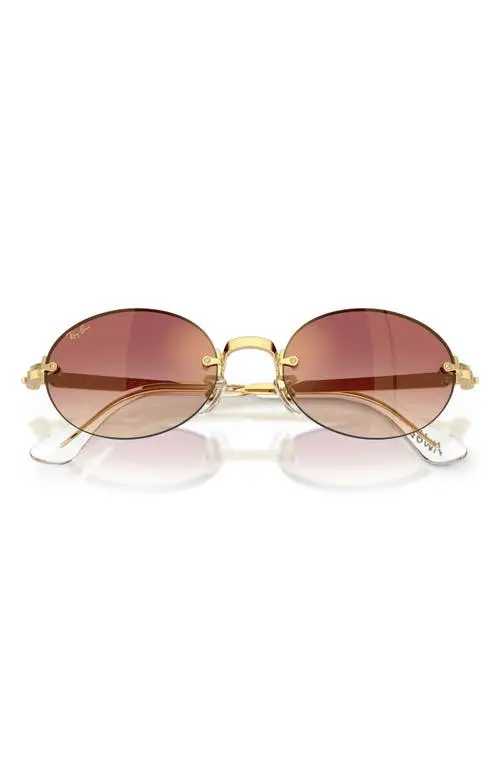 Ray-ban Oval Rimless Sunglasses - Arista/clear Violet