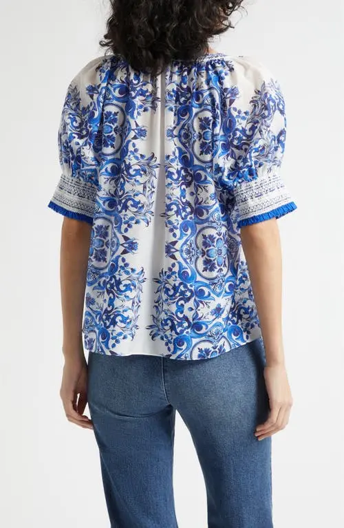 Alice + Olivia Thalia Floral Print Top