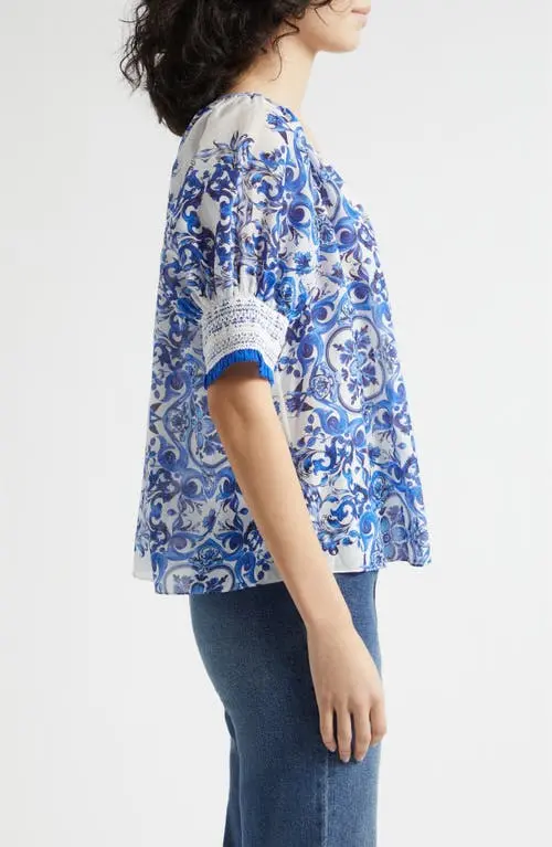 Alice + Olivia Thalia Floral Print Top