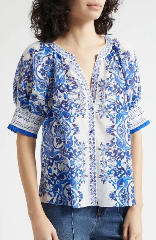 Alice + Olivia Thalia Floral Print Top