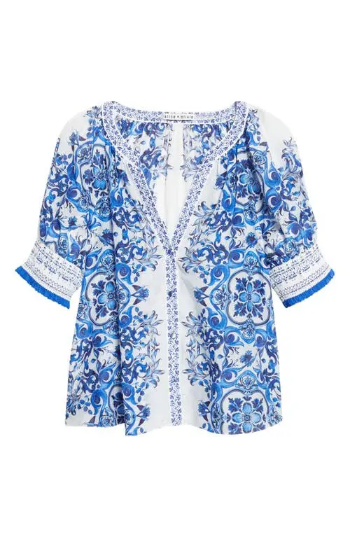 Alice + Olivia Thalia Floral Print Top