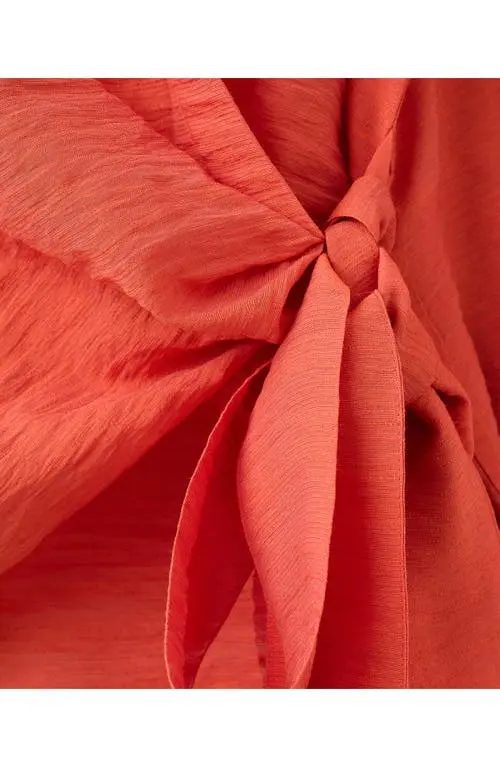 Mango Wrap Side Tie Shirt - Red