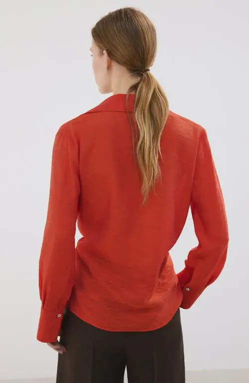Mango Wrap Side Tie Shirt - Red
