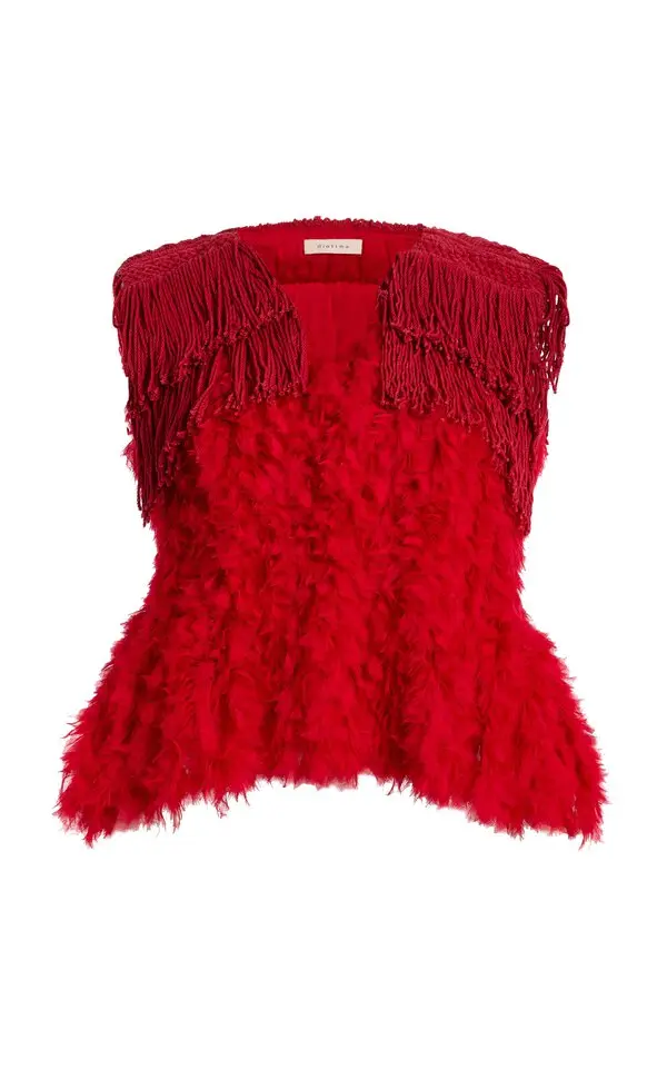 DIOTIMA Textured Fringe Top