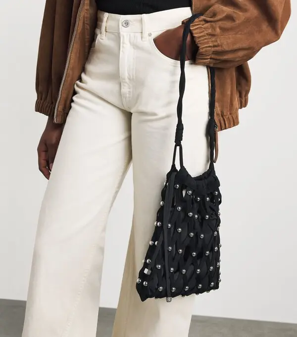Sandro Studded Shoulder Bag
