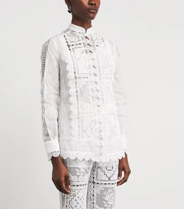 Zimmermann Ramie Lace Aster Blouse